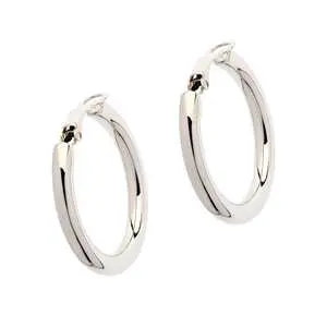 EMMA HOLLAND JEWELLERY Platinum Polished Hoop Clip On Earrings - Silver