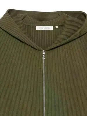 SUNFLOWER Ribbed-knit Hooded Cardigan