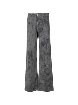 Federica Tosi Coconut Crocodile-effect Flared-leg Jeans