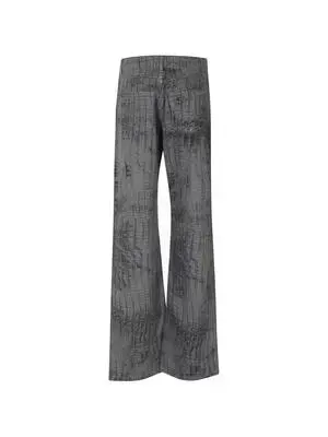 Federica Tosi Coconut Crocodile-effect Flared-leg Jeans