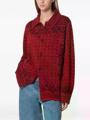 Guest In Residence Bandana-print Cashmere Cardigan