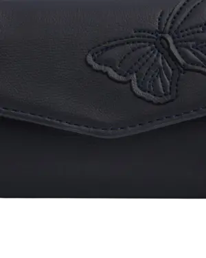 FABLE ENGLAND Floral Applique Card Holder Wallet