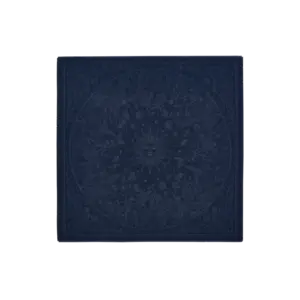 FABLE ENGLAND Selene Large Square Jacquard Scarf - Navy