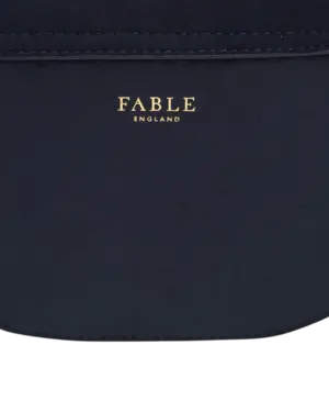 FABLE ENGLAND Beth Floral Applique Faux Suede Saddle Purse