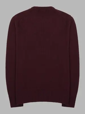 Burberry Maglia In Lana E Cashmere Con Logo - Bordeaux