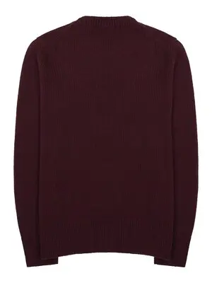 Burberry Maglia In Lana E Cashmere Con Logo - Bordeaux