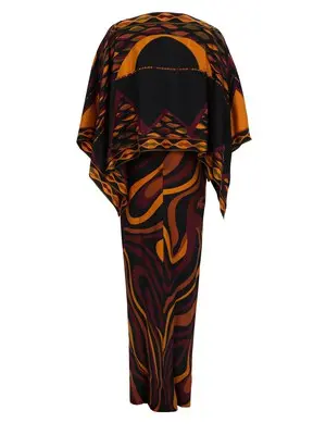 Emilio Pucci Abito In Seta Con Stampa "marmo