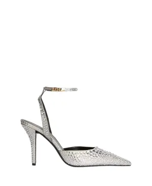 Balmain Strappy Satin Courts With Crystals