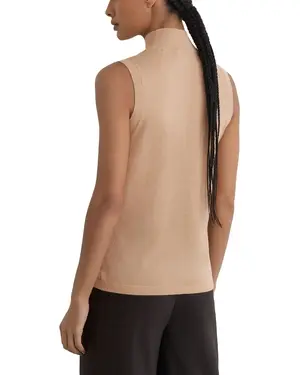 REISS Evelyn Wool Funnel Neck Sleeveless Top