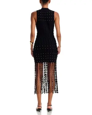 Simkhai Noemie Embellished Fringe Midi Dress