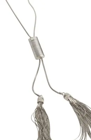 Balmain Long Brass Tassel Necklace