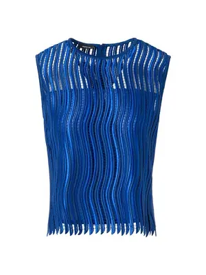 Akris Techno Wave Guipure Lace Sleeveless Blouse