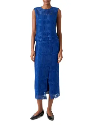 Akris Techno Wave Guipure Lace Sleeveless Blouse