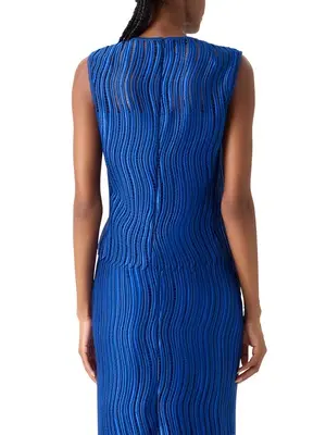 Akris Techno Wave Guipure Lace Sleeveless Blouse