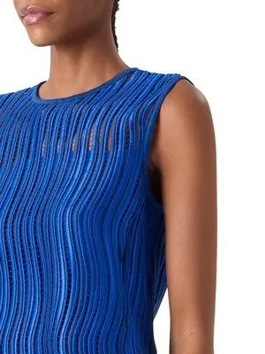 Akris Techno Wave Guipure Lace Sleeveless Blouse