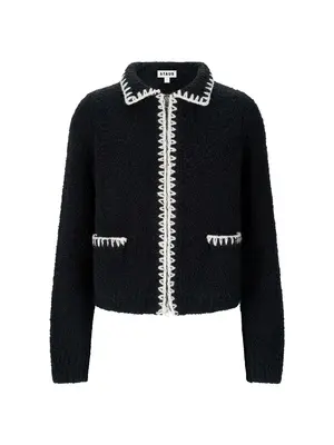 Staud Jeremy Tweed Sweater - Black