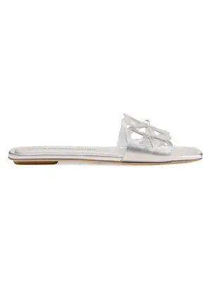 STUART WEITZMAN Jasmine Leather Sandals - Silver