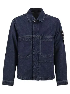 Stone Island Denim Jacket With Patch Pockets - Multicolor