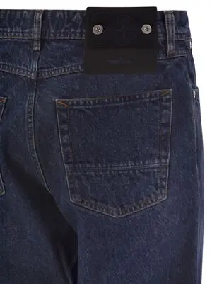 Stone Island Blue Straight-leg Five-pocket Cotton Jeans