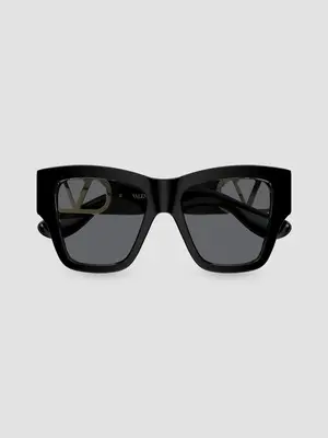 Valentino Garavani V Logo Vg0052s V Combi 53mm Butterfly Sunglasses - Black