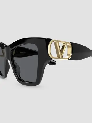 Valentino Garavani V Logo Vg0052s V Combi 53mm Butterfly Sunglasses - Black