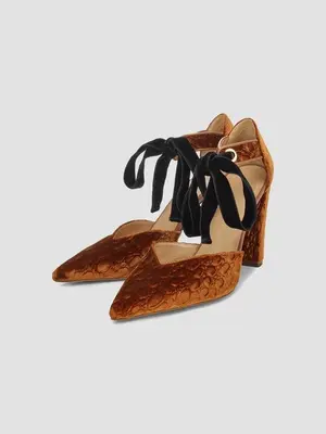 Ulla Johnson Corinna 85mm Bow Textured Pumps