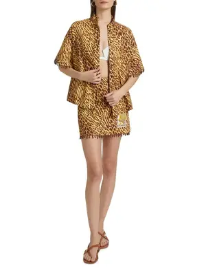 Zimmermann Coco Print Cotton Cover-up Shirt