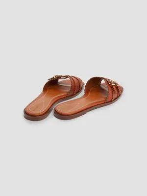 Zimmermann Goldie Buckle-detail Leather Slide Sandals