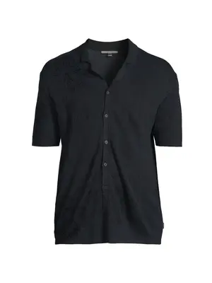 John Varvatos Arlon Paisley Sheen Jacquard Camp Shirt