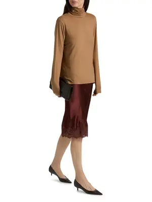 Majestic Filatures Soft Touch Back Pleat Turtleneck Sweater