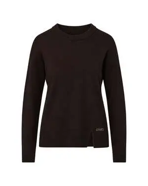 Liu Jo Ribbed Crew Neck Sweater With Side Slit
