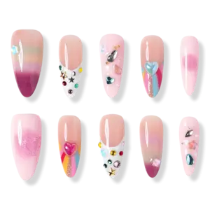 3H NAILS San Francisco Medium Almond Press-on Nails - One-color