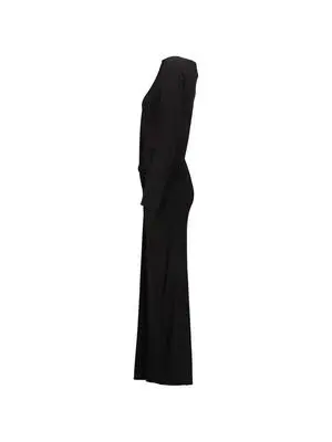 DRHOPE Knot-detail Long-sleeve Maxi Dress