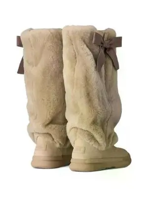 UGG Apres City Tall Bow-detail Boots - Neutrals