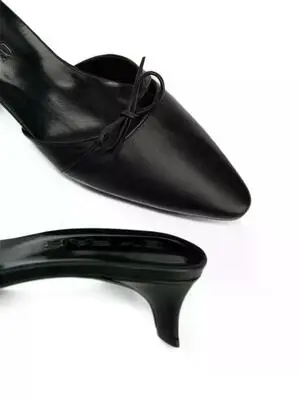 By Far Babybow Leather Heeled Mules