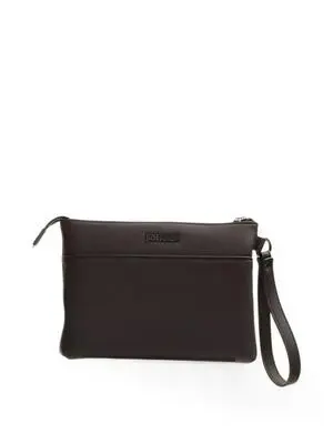 Just Cavalli Snake-embossed Logo-plaque Pouch