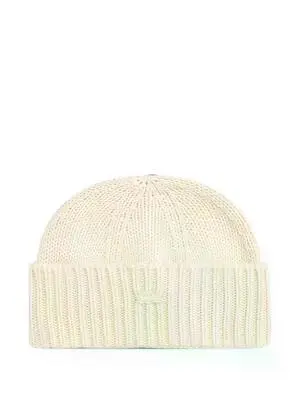 Lacoste Ribbed-knit Beanie Hat - Neutrals