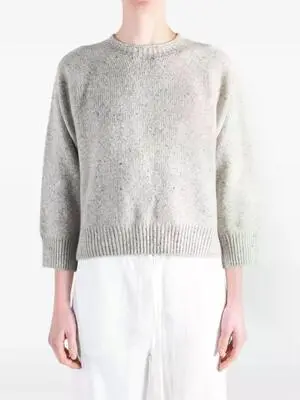 MARGARET HOWELL Donegal Raglan-sleeve Flecked Sweater - Grey
