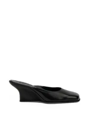 By Far Caroo Heeled Mules - Black