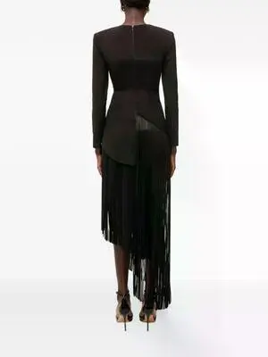 NISSA Fringe-trim Mini Dress