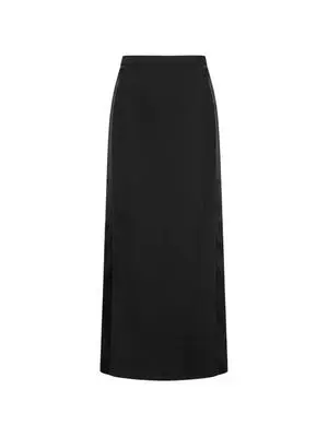 Andamane Nada Satin-trim Front-slit Maxi Skirt