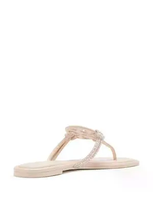 Tory Burch Miller Knotted Pearl Sandals - Neutrals