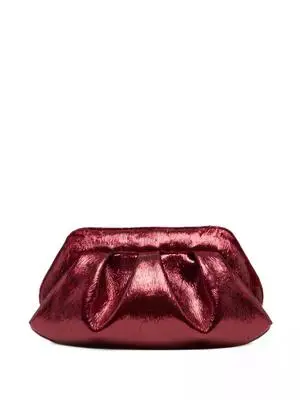 THEMOIRE Bios Metallic Ruched Clutch Bag