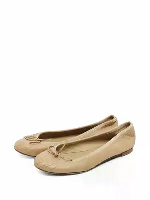 Gucci Interlocking Gg Bow Leather Ballet Flats