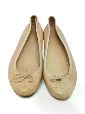 Gucci Interlocking Gg Bow Leather Ballet Flats