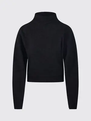 Max Mara Wool And Cashmere Roll Neck Jumper With Ribbed Trims - Gray