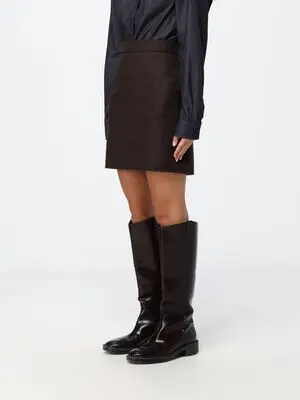 Max Mara High-waisted Virgin Wool Pencil Mini Skirt With Slim Fit - Gray