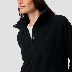 BASIN & RANGE Post-hike Polar Fleece 1/4 Snap Pullover - Black
