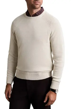RHONE Raglan Sleeve Rib Sweater - Bone