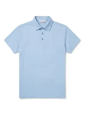 GARNET Classic-fit Soft Cotton Polo Shirt - Sky